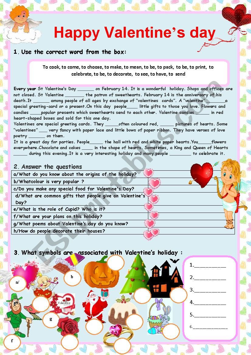 VALENTINE´S DAY! - ESL worksheet by myemma