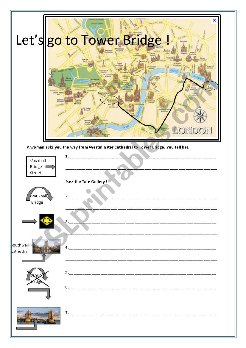 LetÂ´s go to Tower Bridge, London - ESL worksheet by loreleiscot