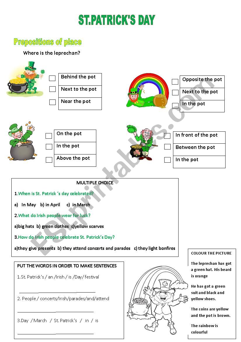 ST.PATRICK´S DAY - ESL worksheet by LIA THE TEACHER