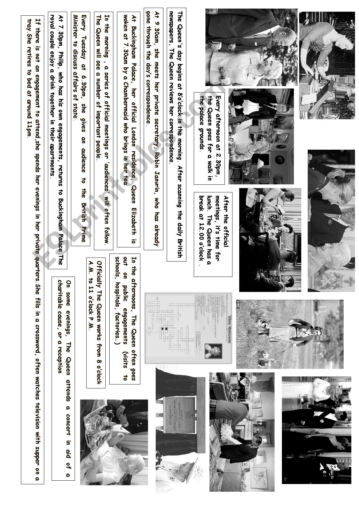 put the Queen´s timetable back in order - ESL worksheet by thanksforall