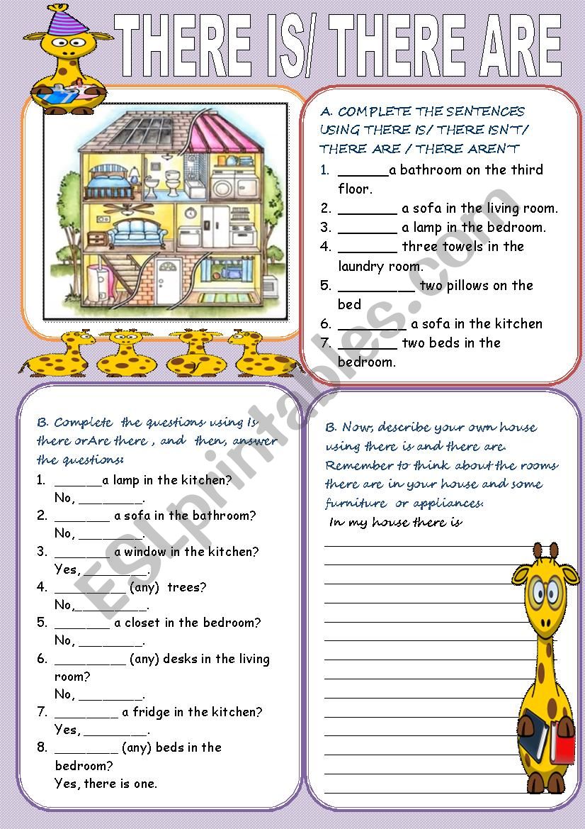 There Is There Are ESL Worksheet By Kali81
