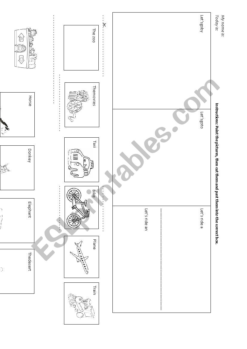 LET´S GO BY / LET´S GO TO - ESL worksheet by Chikichina