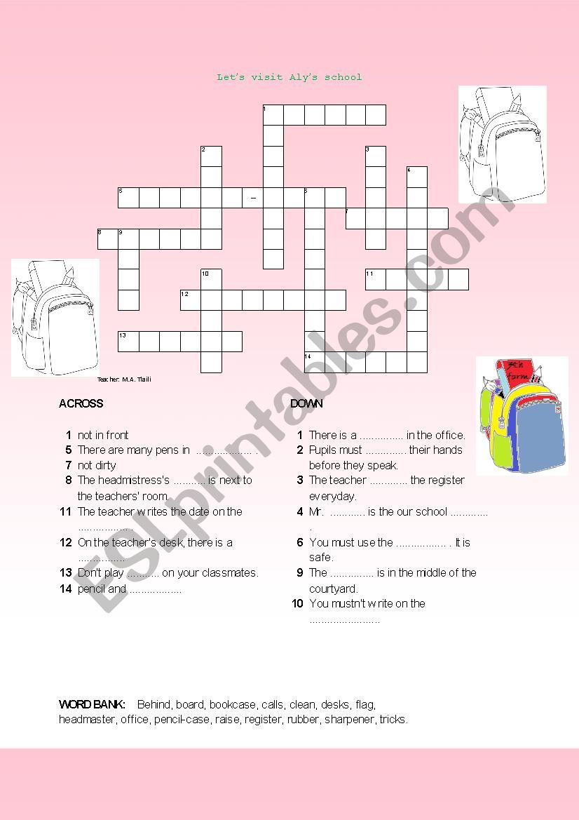 7th form Module 5 Lesson 1: Let´s visit Aly´s school - ESL worksheet by ...