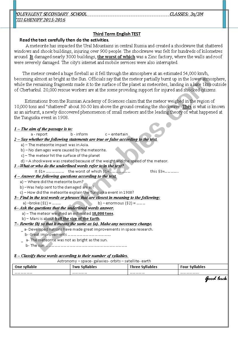 astronomy - ESL worksheet by englicher astronomy - ESL worksheet by englicher