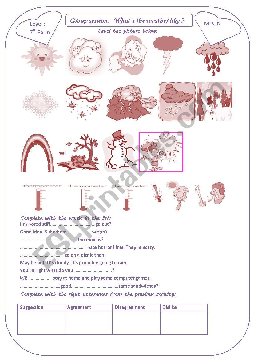 What’s the weather like ? - ESL worksheet by nermouna
