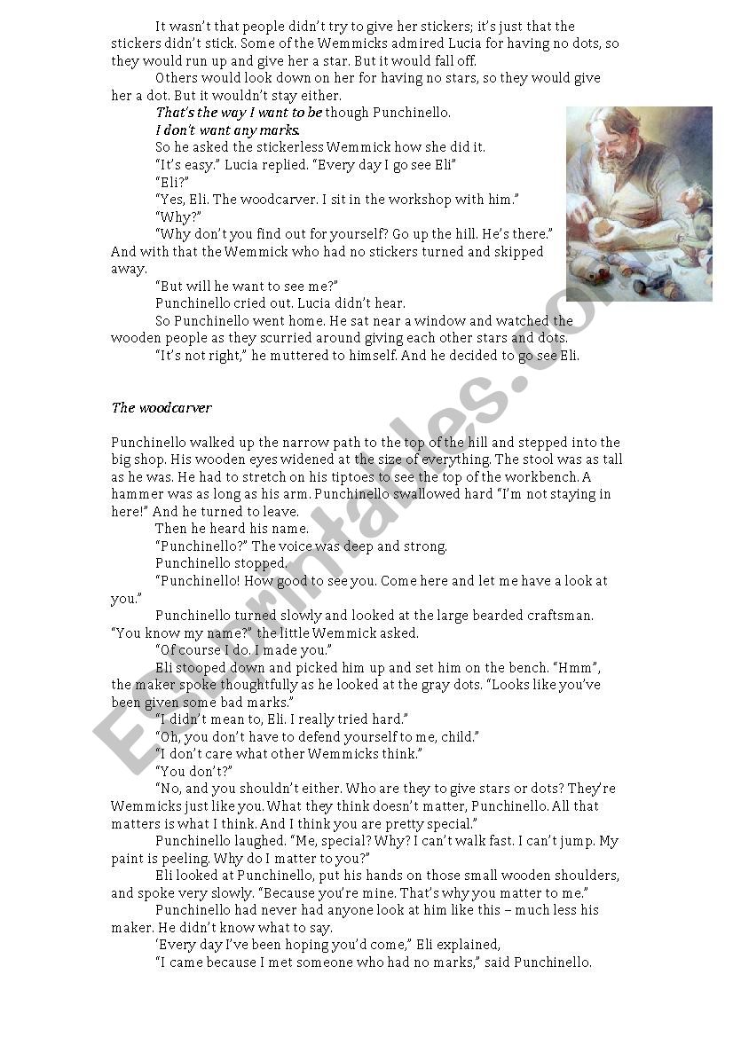 You Are Special Max Lucado Reading Comprehension Esl