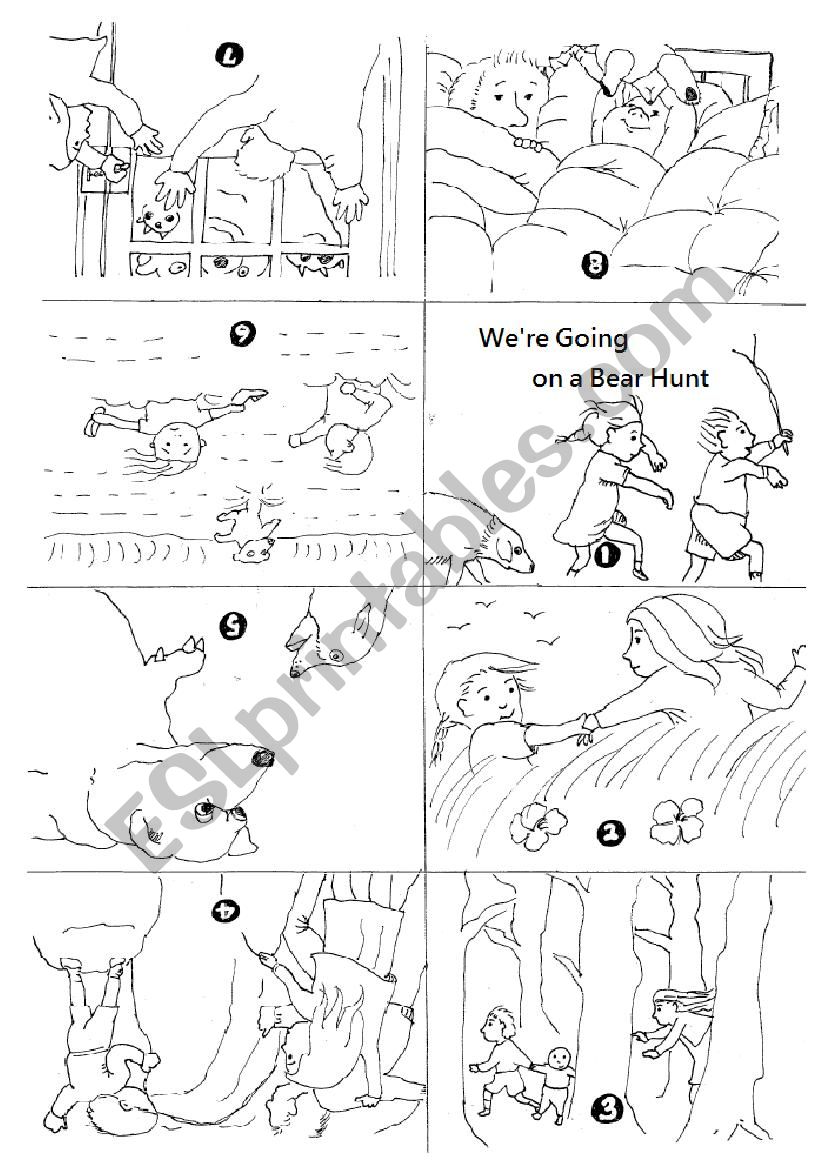 "We´re Going a Bear Hunt" 8-page Booklet - ESL worksheet by Jiayu