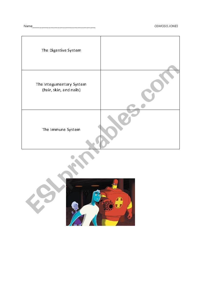 Osmosis Jones Worksheet Answers Lesson 1 Writing About Superheroes