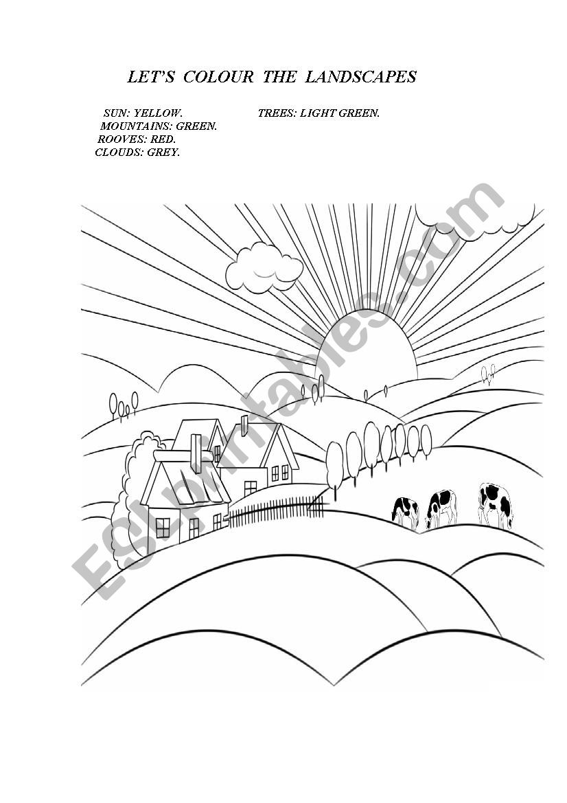 LET´S COLOUR THE LANDSCAPES. - ESL worksheet by 1939