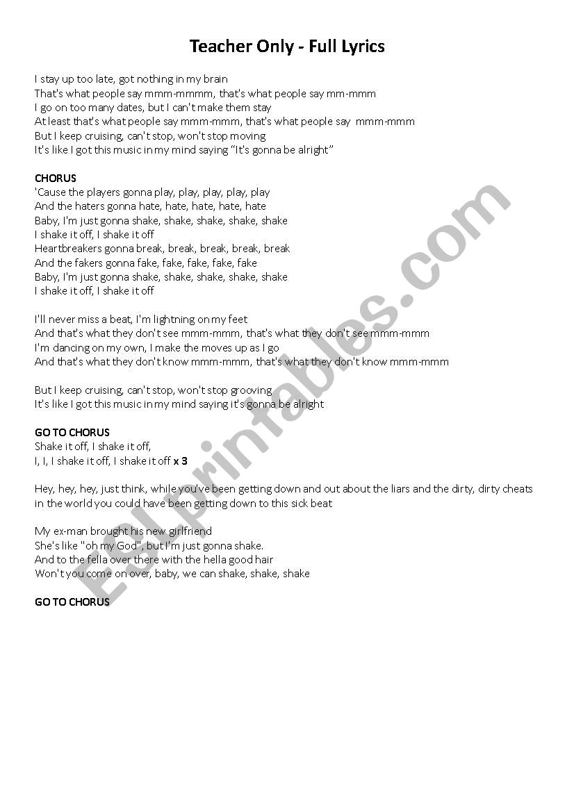Taylor Swift Shake It Off Lyrics