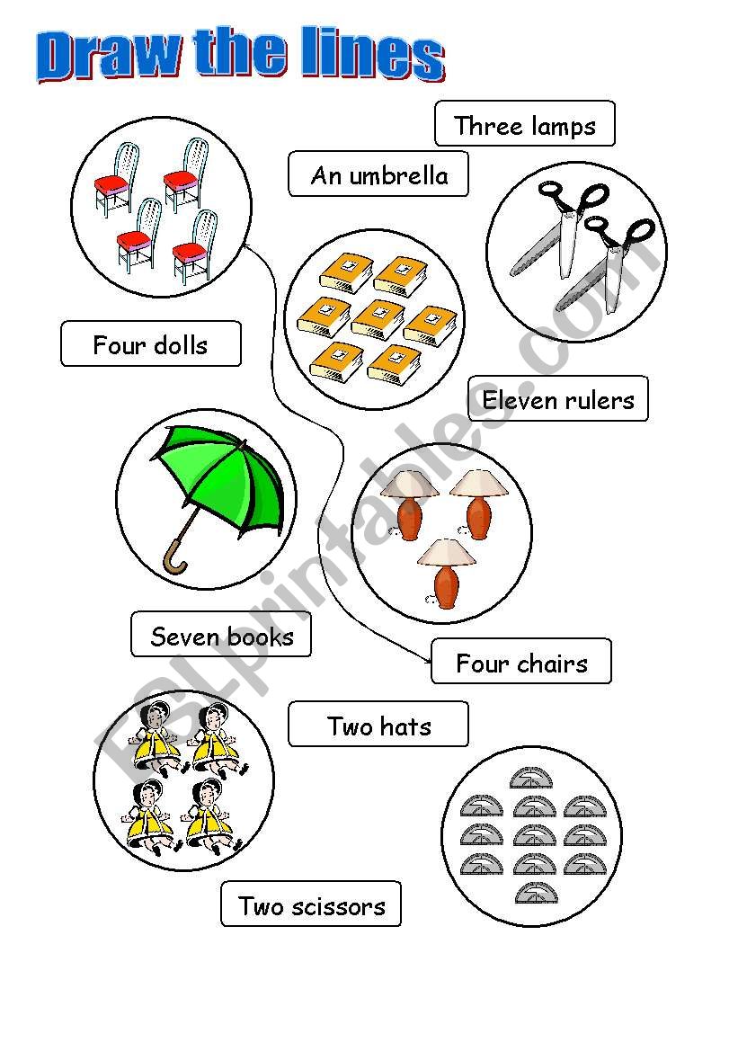 Let´s count and draw the lines - ESL worksheet by intania_plnet