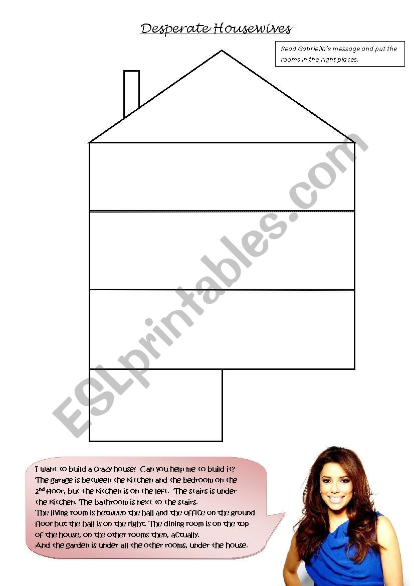 Reading comprehension - Gabriella´s New House - ESL worksheet by TTmiza