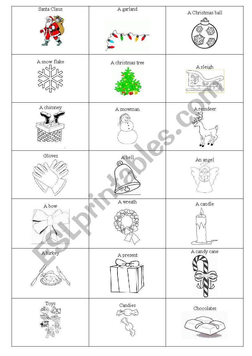 Christmas Time´s up game - ESL worksheet by seve150870