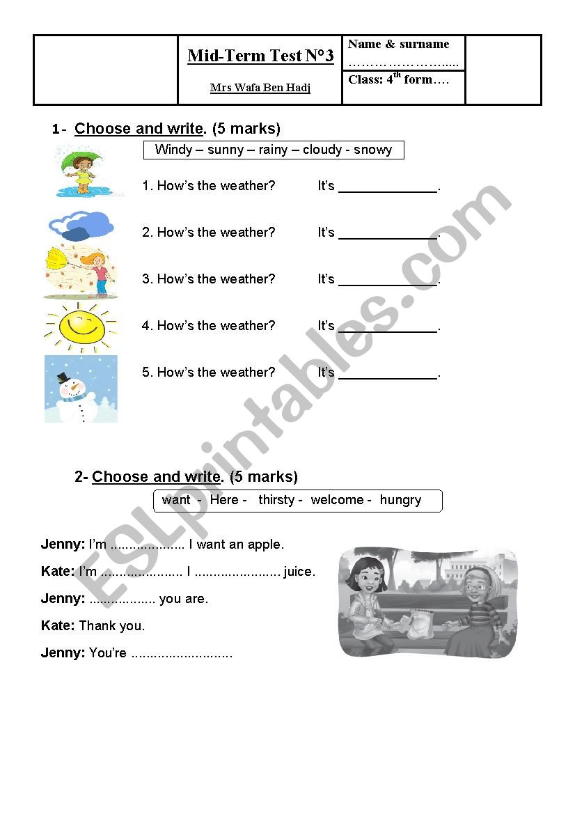 A Varied Test (Let´s Go 4th edition) - ESL worksheet by wafakharrat