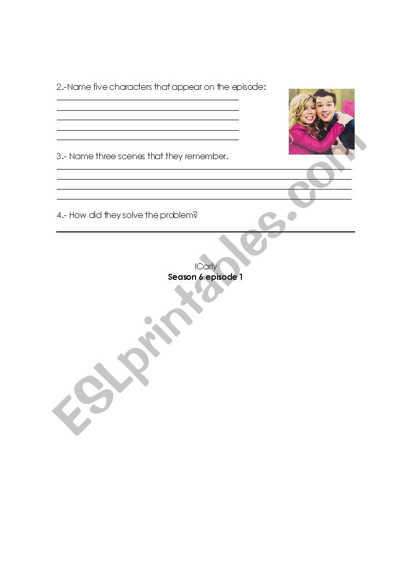 Icarly Printable Worksheets Icarly | TPT