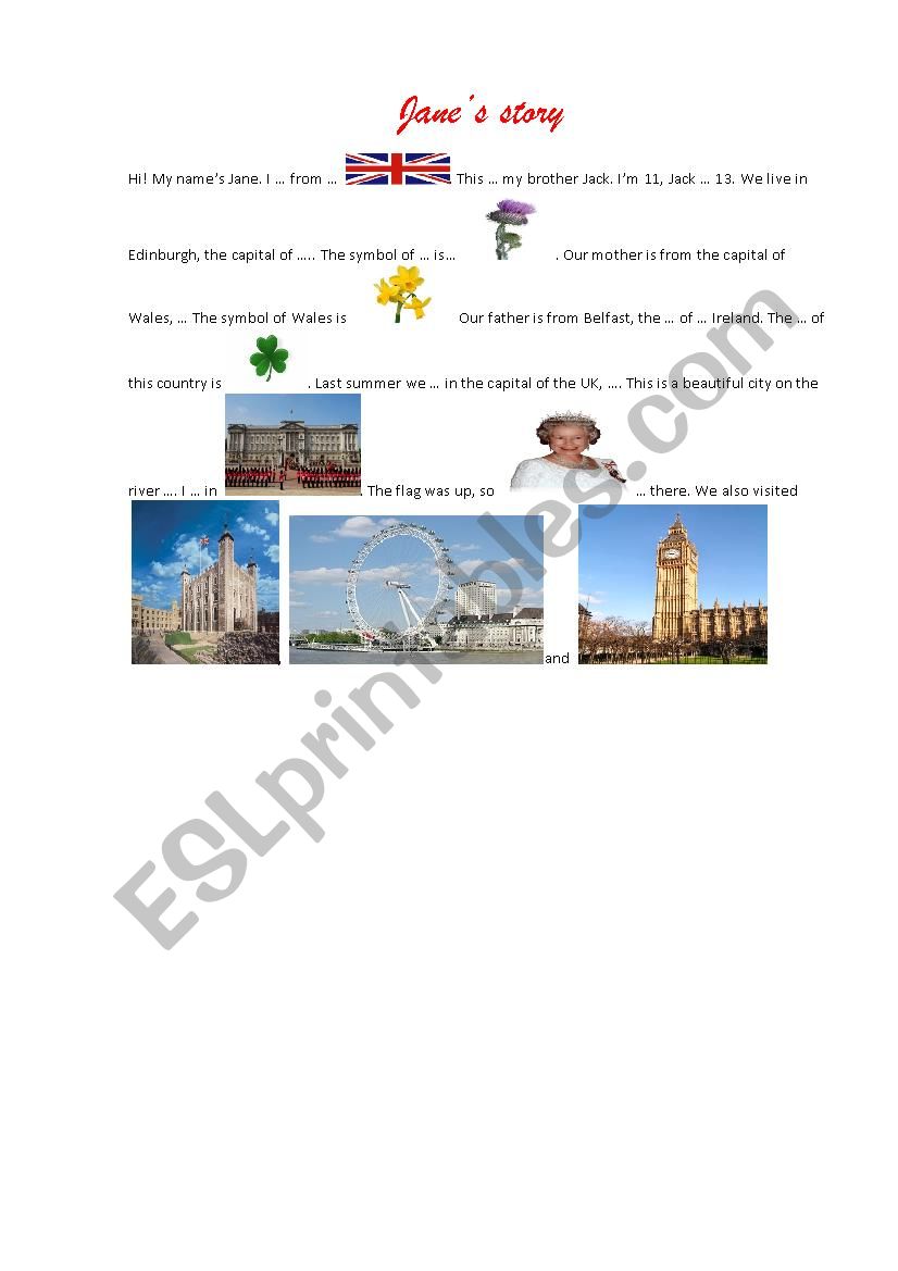 Jane´s story - ESL worksheet by Magdalena1819