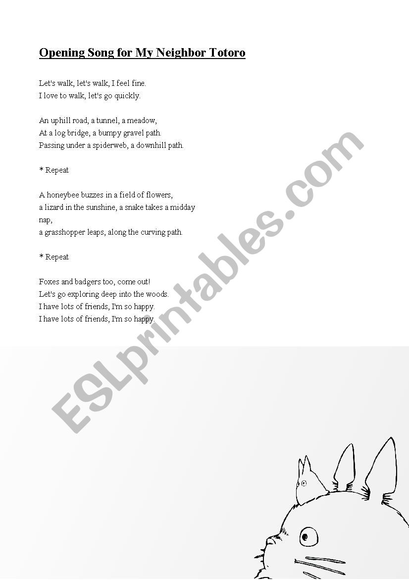 My Neighbor Totoro Activities For Preers In English - Infoupdate.org