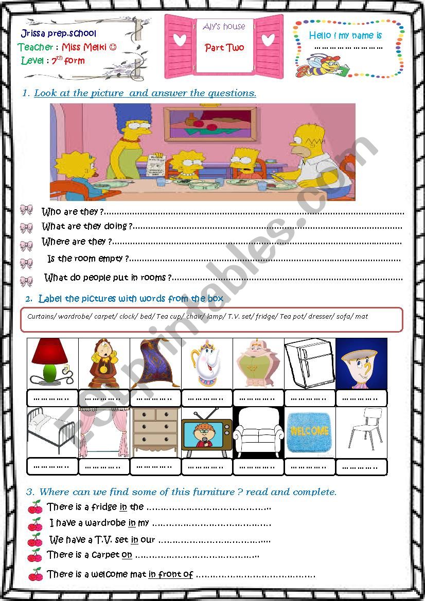 Aly´s house part 2 - ESL worksheet by English-teacher 38