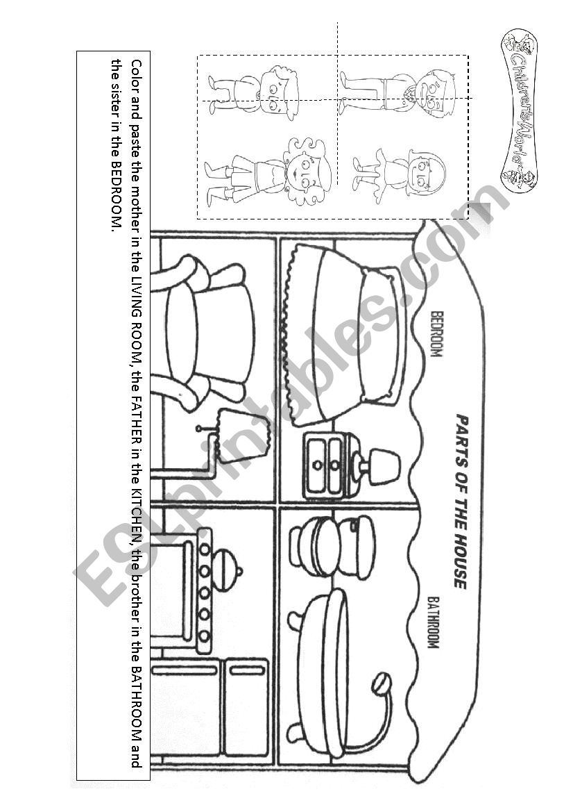 Family and Parts of the house - ESL worksheet by Alev1691