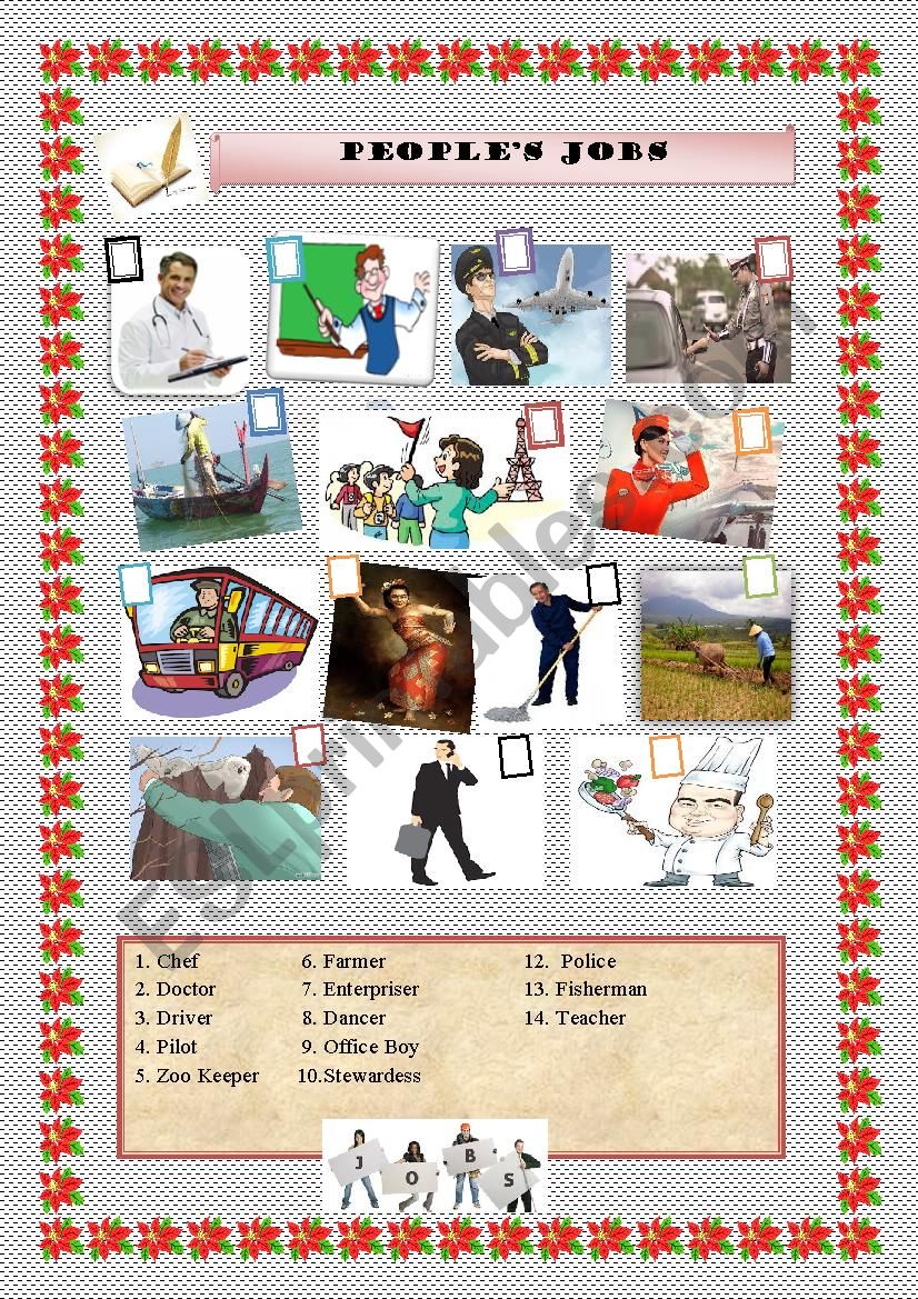 People´s Jobs - ESL worksheet by Nebtini Lidiawati