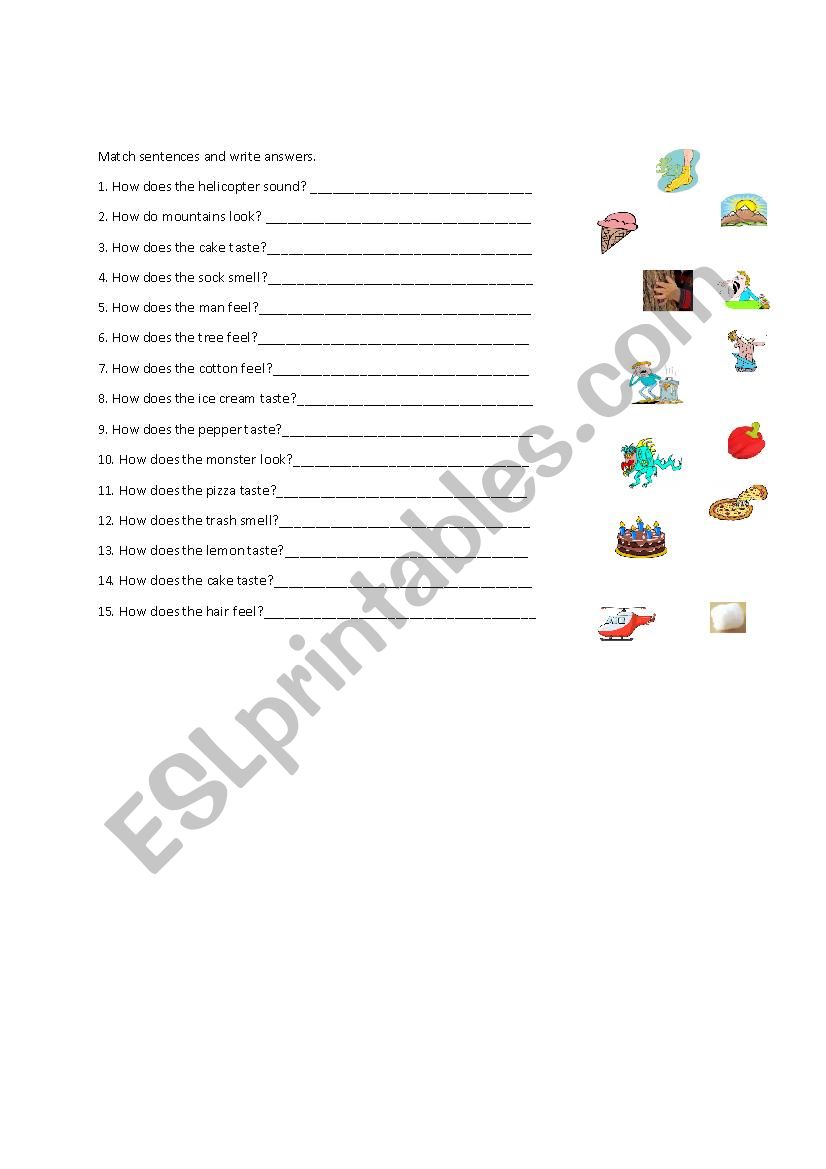 Senses ´´Our world´´book - ESL worksheet by poli02