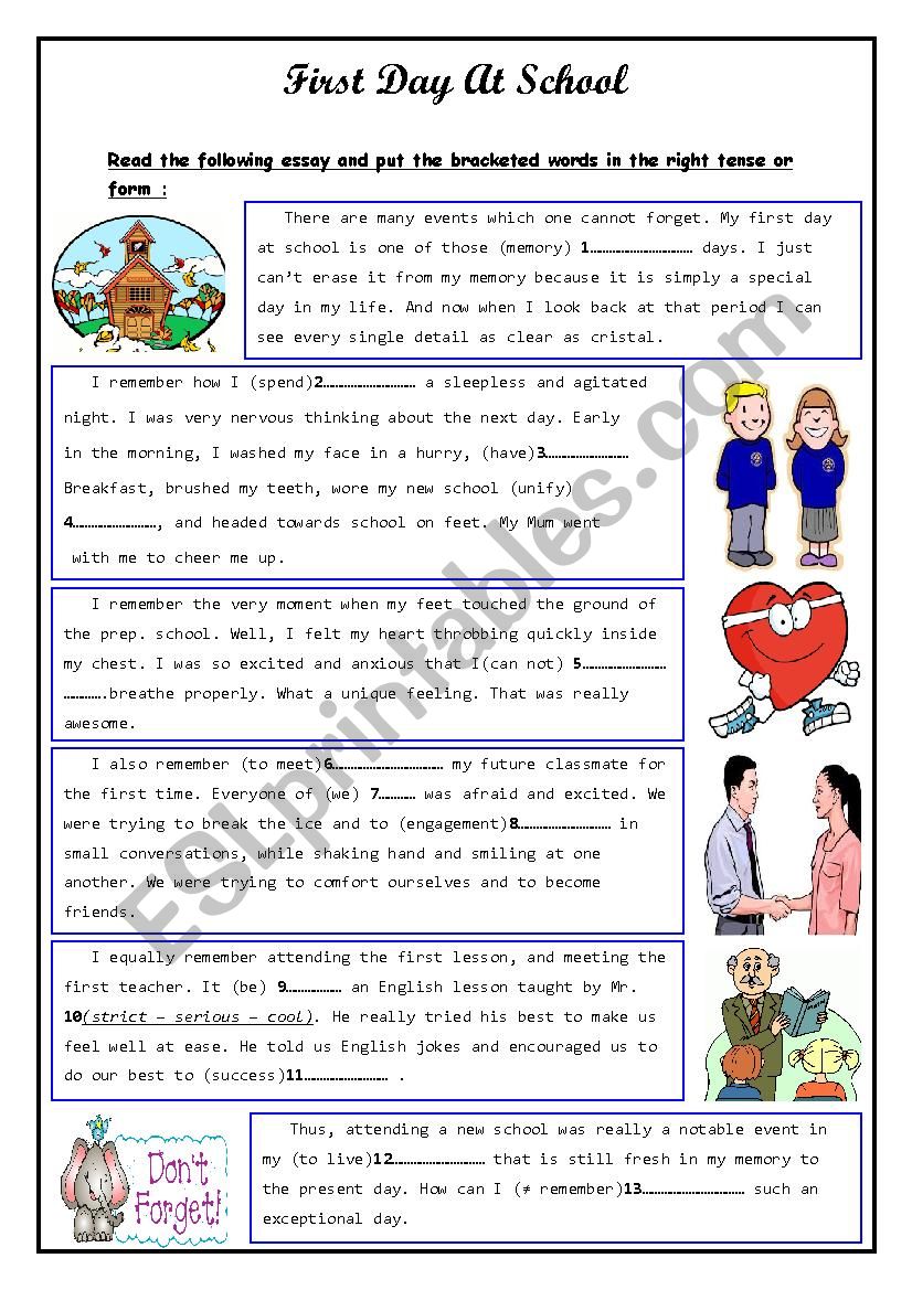 My First Day At School Essay For Class 1 School Walls