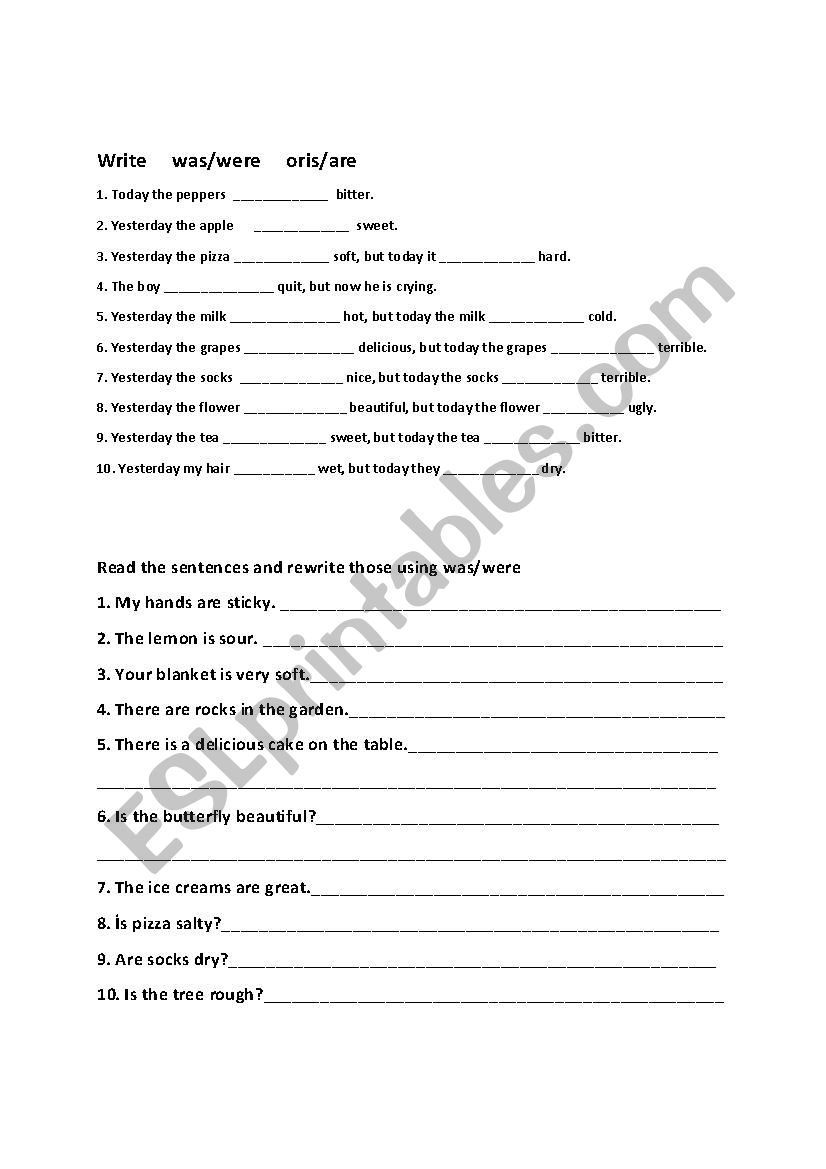 Past simple was/were (Senses ´´Our World´´ Book3) - ESL worksheet by poli02