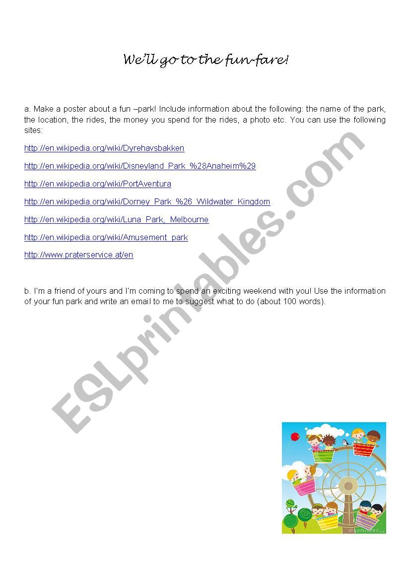 We’ll go to the fun-fare! - ESL worksheet by mamary