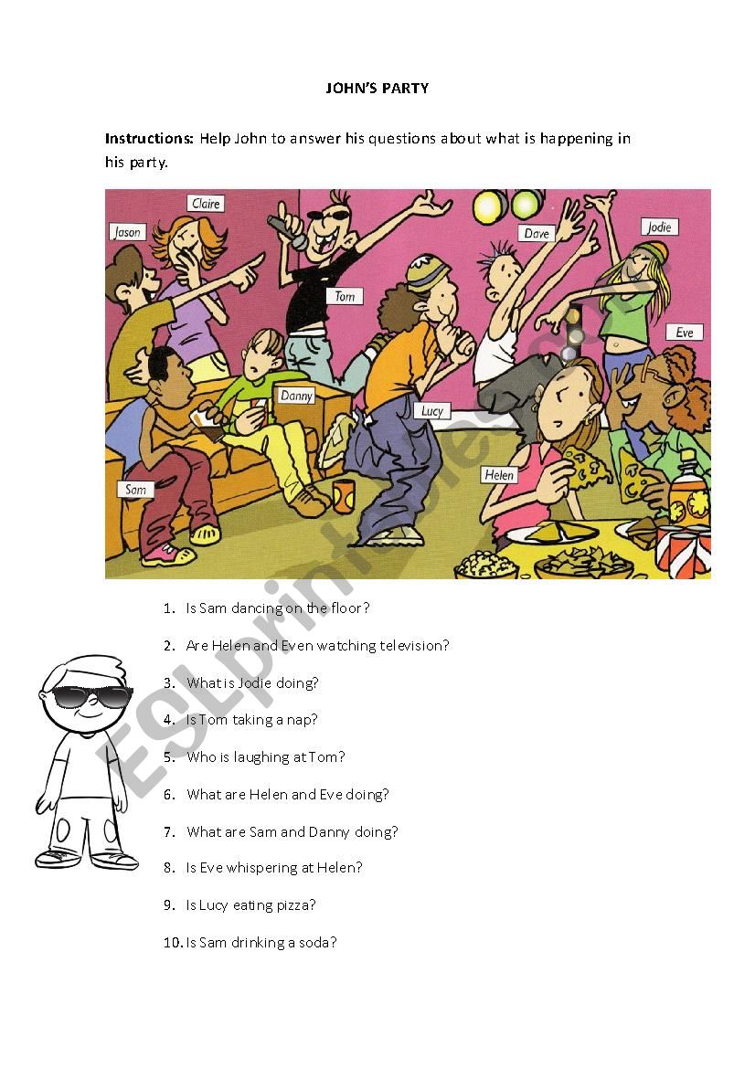 John´s party - ESL worksheet by direxesam