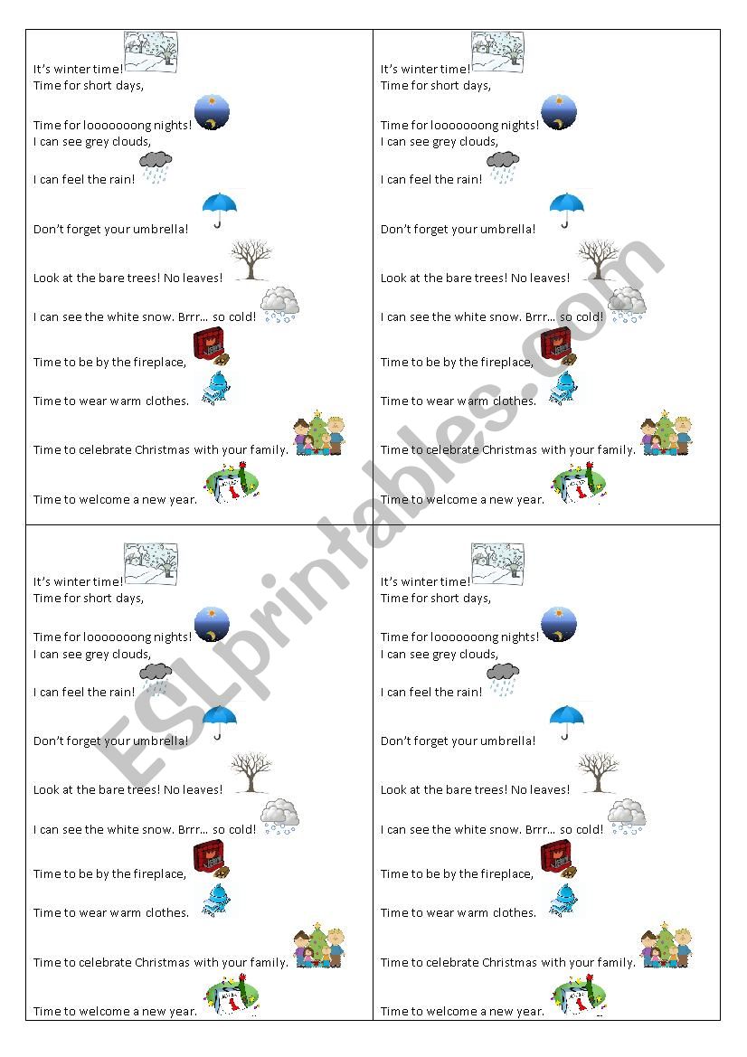 It´s winter time - ESL worksheet by profcat