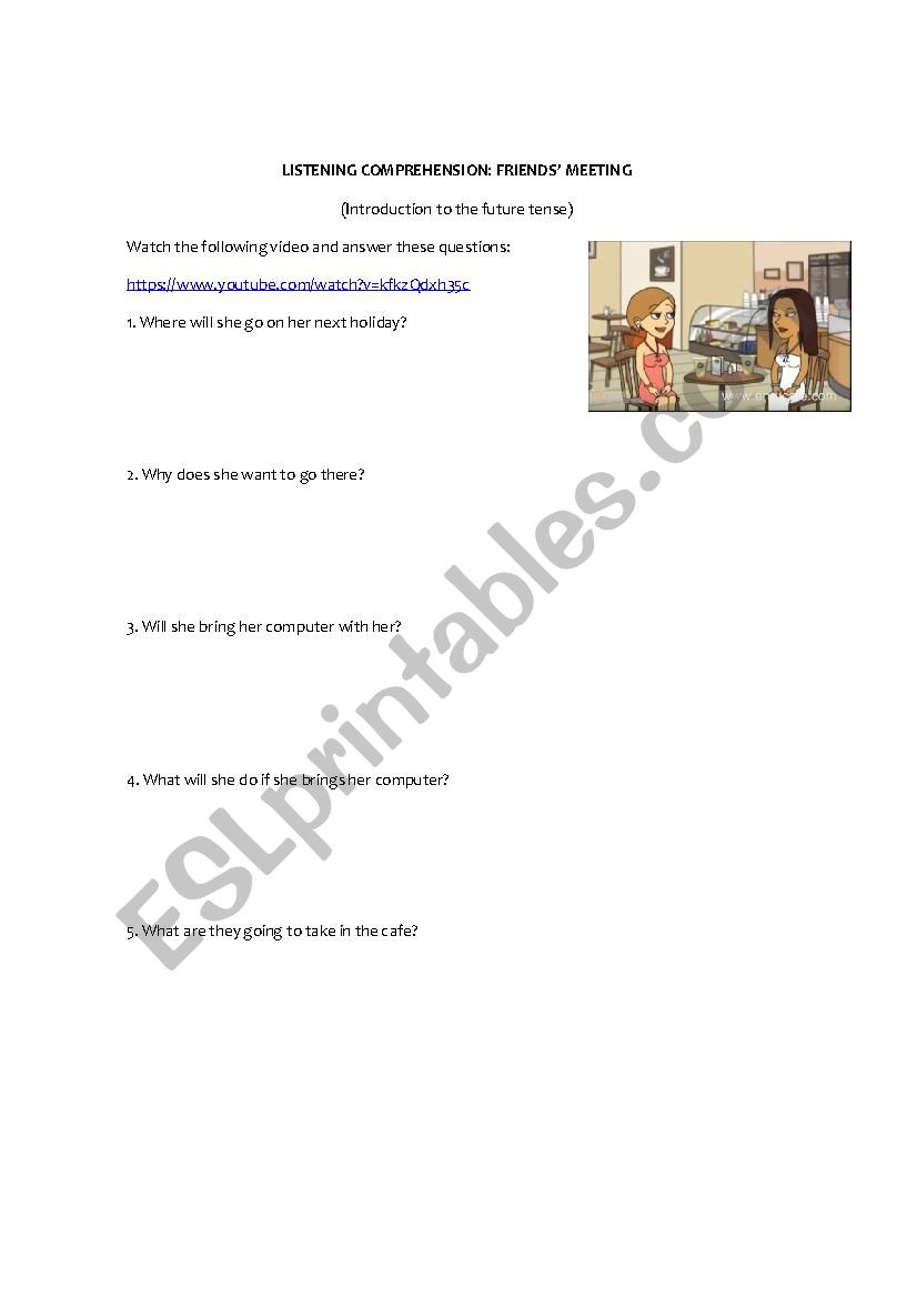 Listening. Future will - ESL worksheet by IdoTeacher