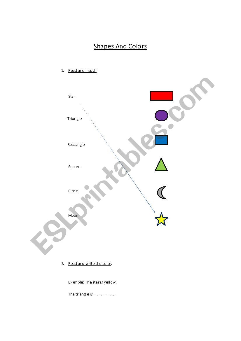 Matching shapes and colors - ESL worksheet by fokjullenaaiers