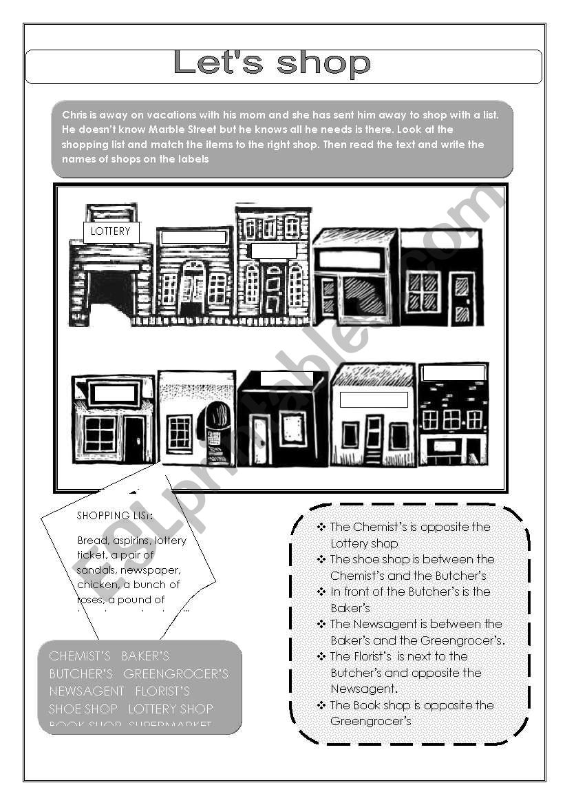 Let´s shop - ESL worksheet by Pastanaga