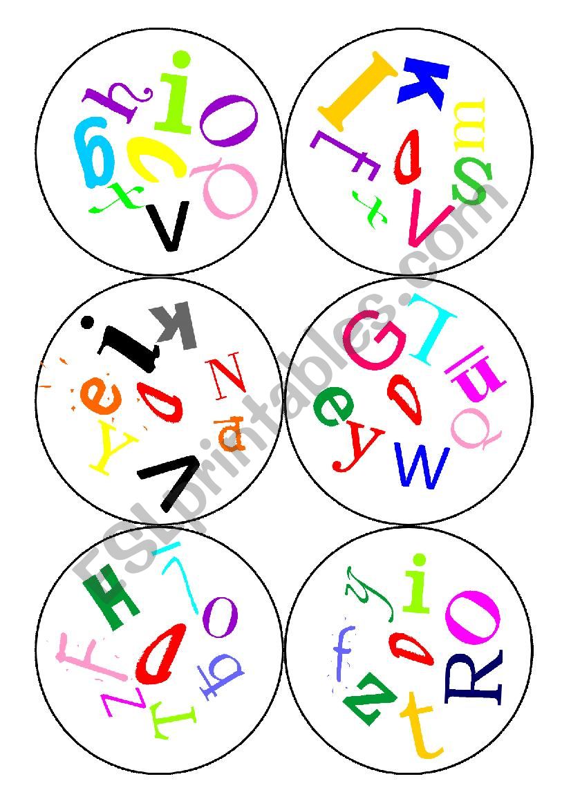Alphabet DOBBLE cards 3/3 - ESL worksheet by Toyotka