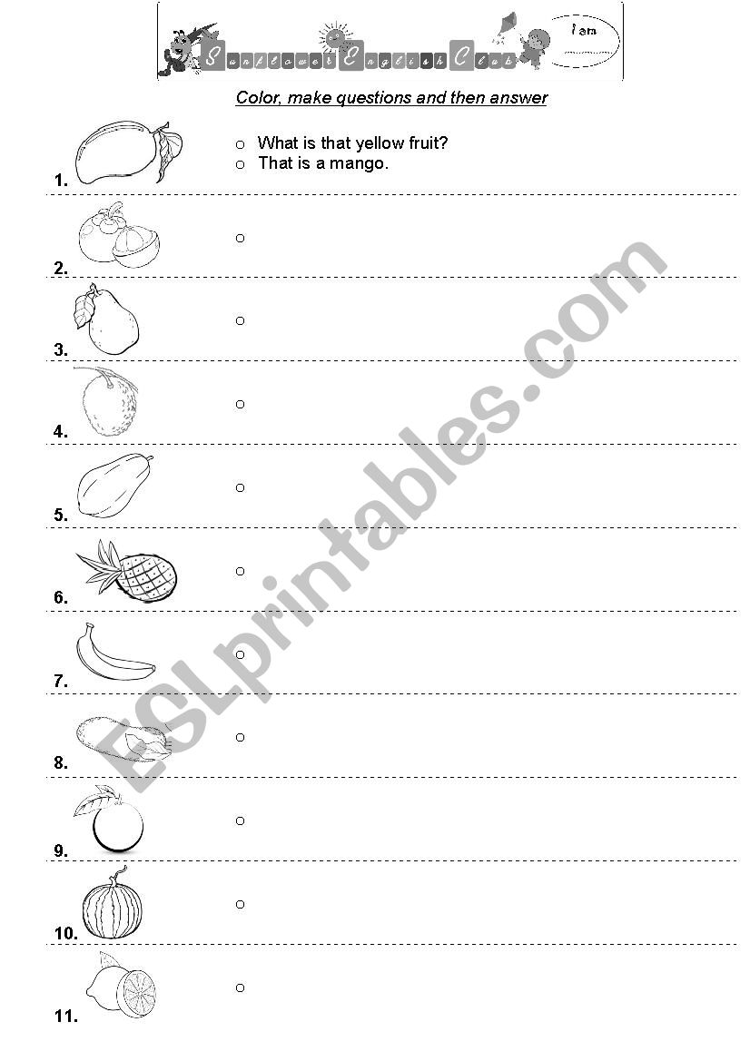 WHAT´S THAT YELLOW FRUIT? THAT´S A MANGO - ESL worksheet by thuyhang110977