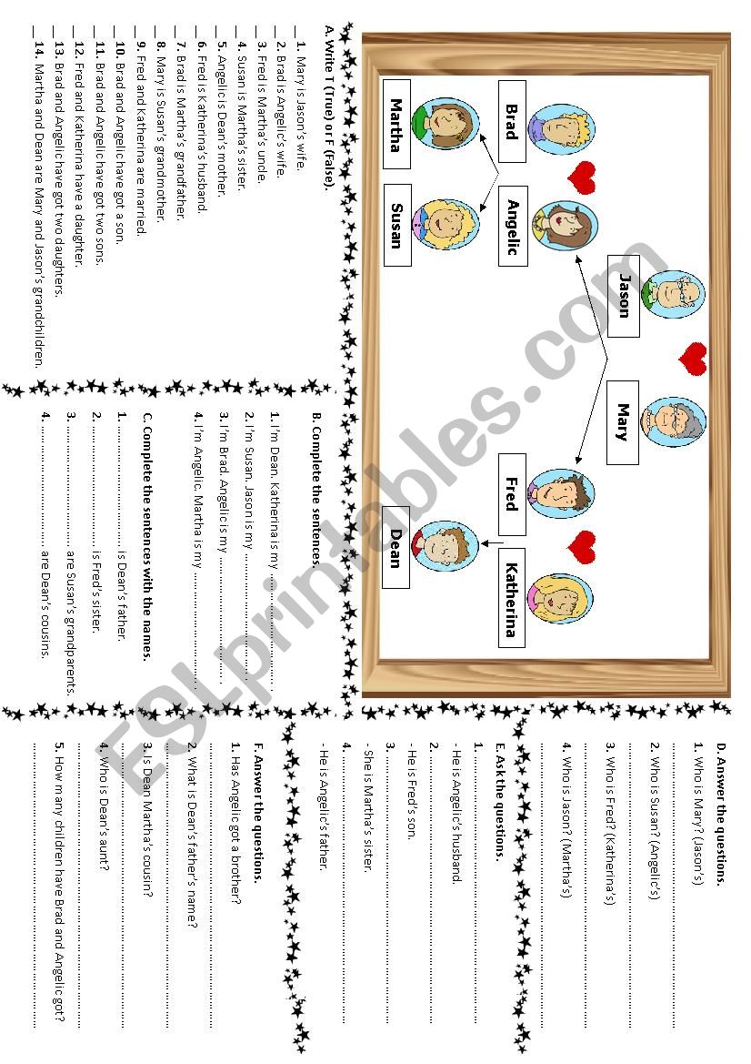 Family - Possessive ´s and Who - ESL worksheet by moonn