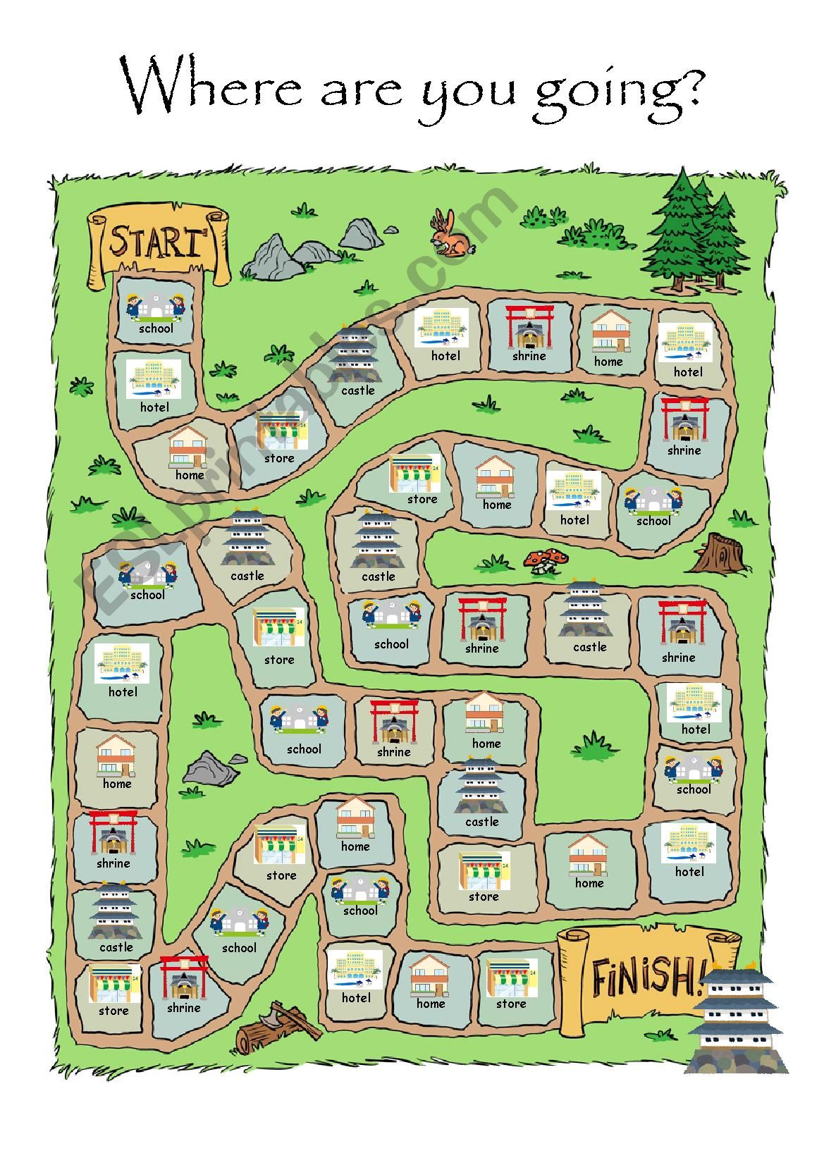 "I´m going to..." Board Game (Beginner) - ESL worksheet by swervie23