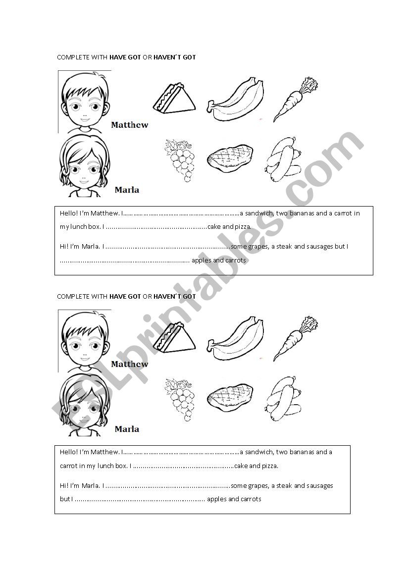Have and haven´t got - ESL worksheet by jesiugarte