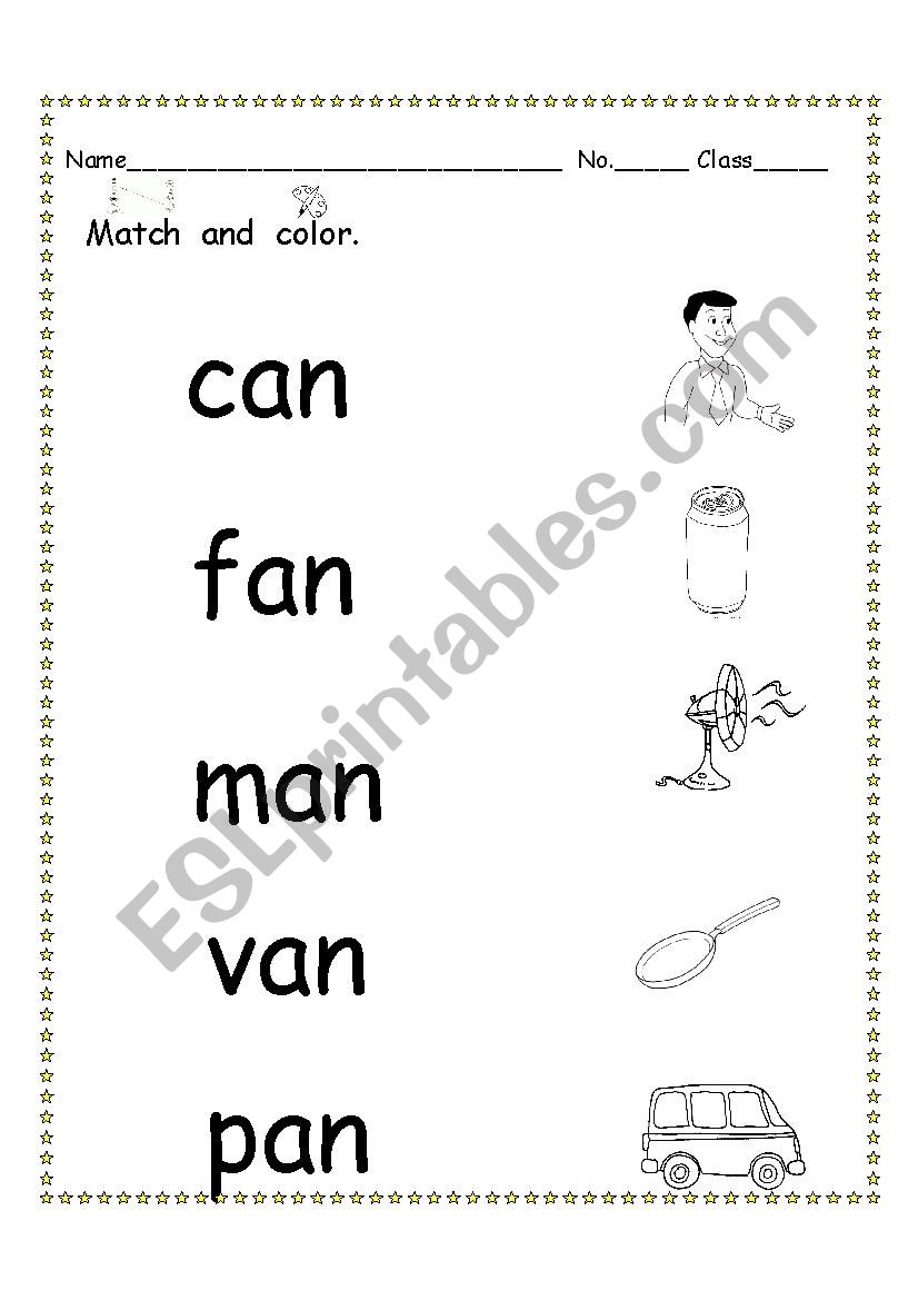 Phonics ´an´ short vowel sound 2 - ESL worksheet by Nutcharat