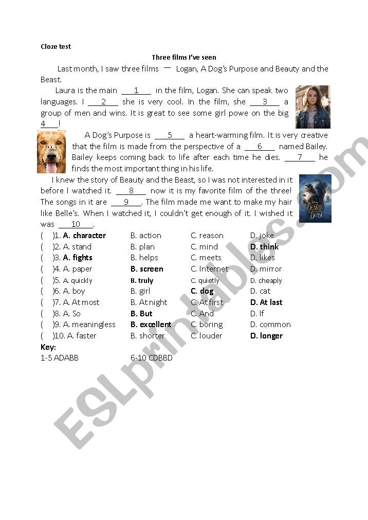 Three films I¡¯ve seen - ESL worksheet by medusa_love