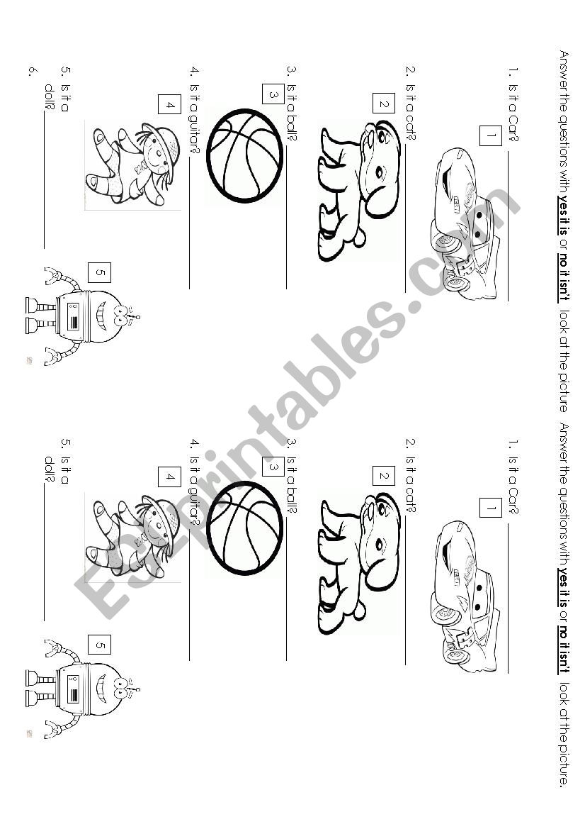 yes it is , no it isn´t - ESL worksheet by TCarol