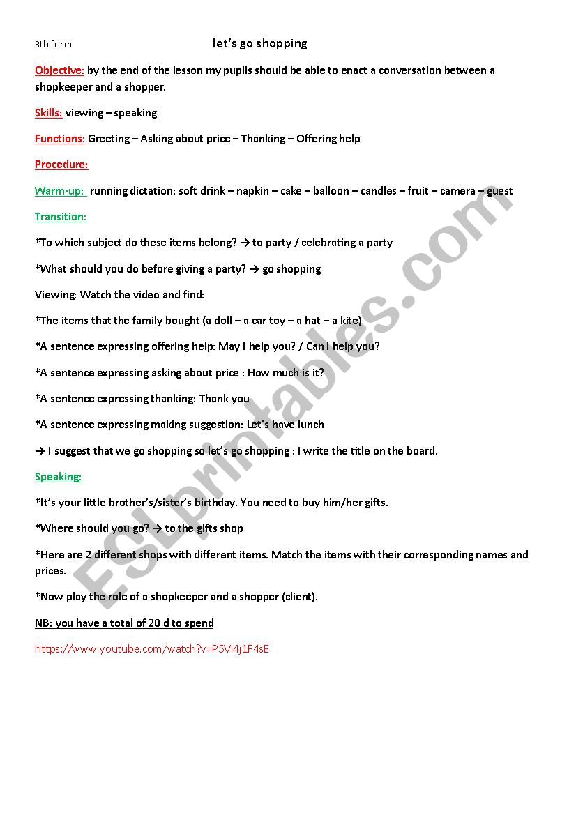 Let´s go shopping - ESL worksheet by iftihem