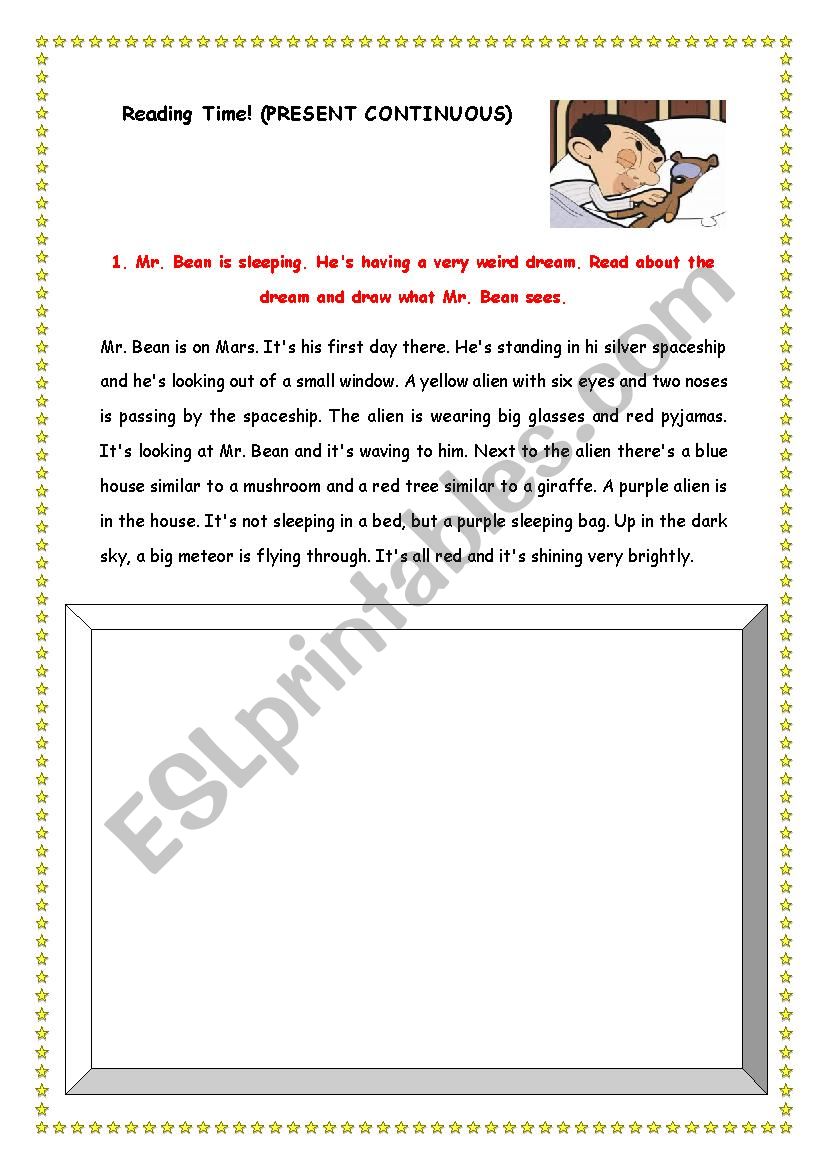 Present Continuous - Mr. Bean´s Dream - ESL worksheet by LadyPumpkin