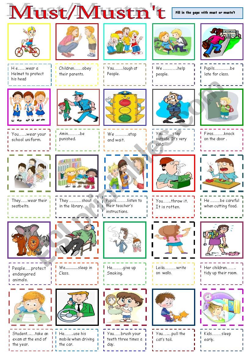 Must/Mustn´t - ESL worksheet by sasuna Must/Mustn´t - ESL worksheet by sasuna