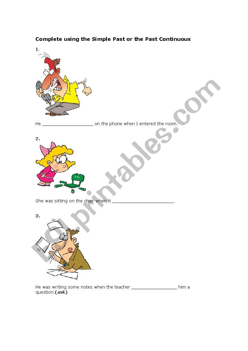 Past Simple vs Past Continuous - ESL worksheet by SandraMC12