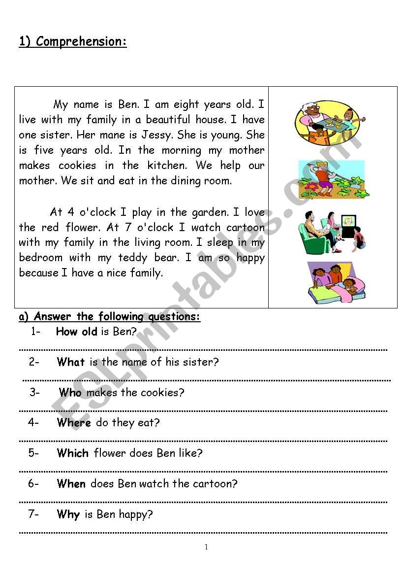 Ben´s Family - ESL worksheet by roma_ama