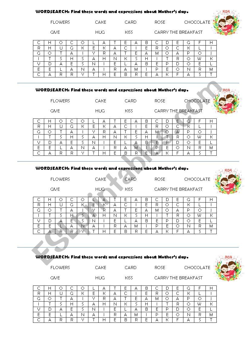 lET´S LEARN VOCABULARY ABOUT MOTHER´S DAY - ESL worksheet by ...