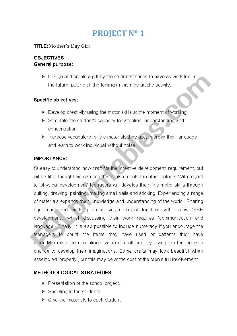 Mother’s Day Gift - ESL worksheet by BkindM