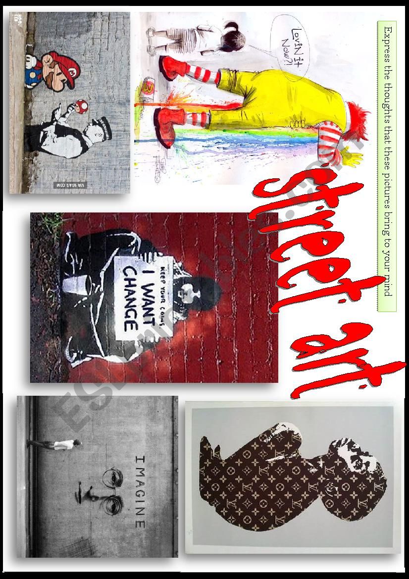 STREET ART (let´s talk) - ESL worksheet by pilarmham