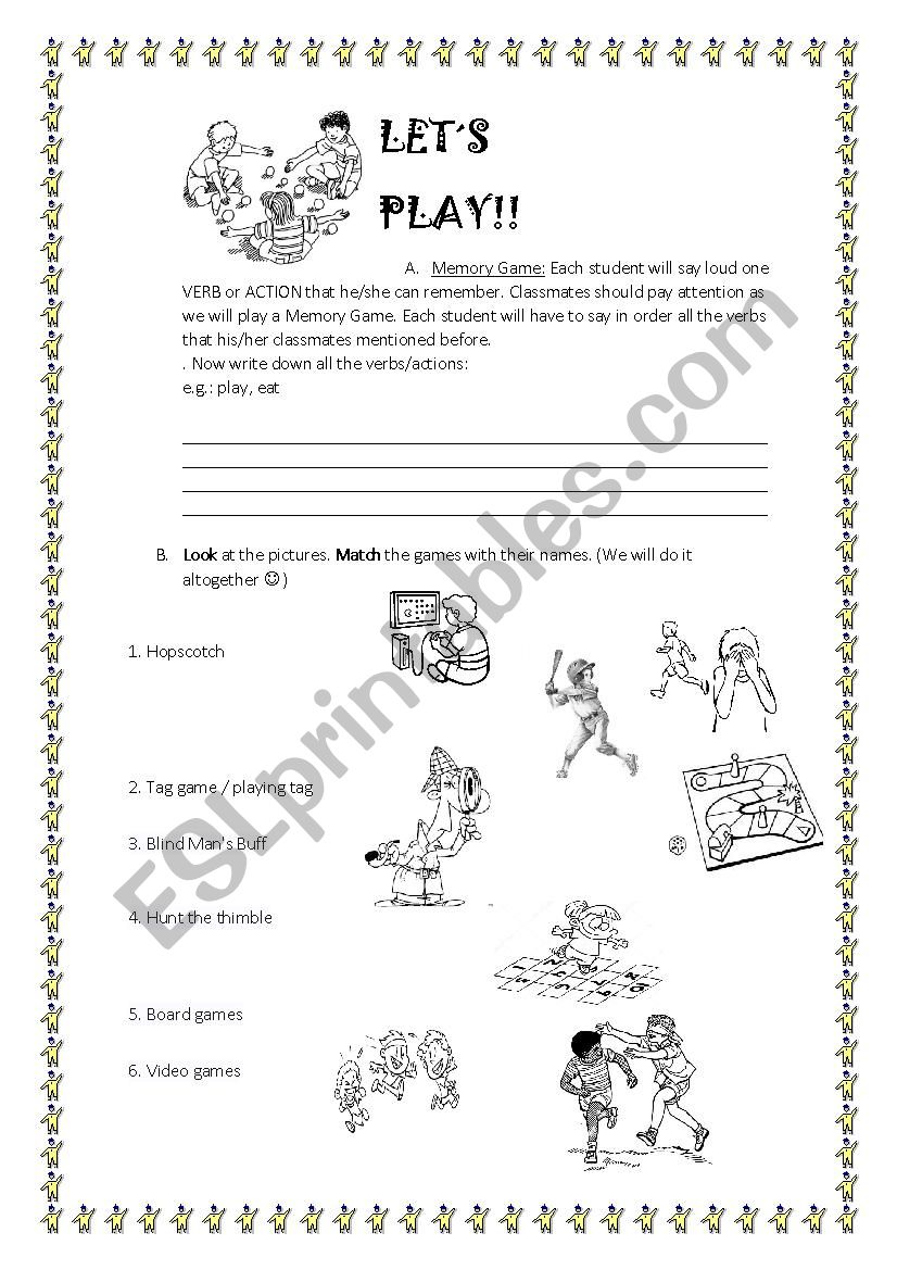 "Let´s Play" - ESL worksheet by galatamagni